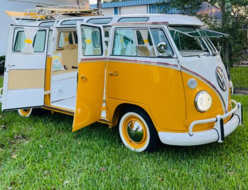 1968 TEAL VW BUS DELUXE SAMBA RECREATION - USA Custom Bus