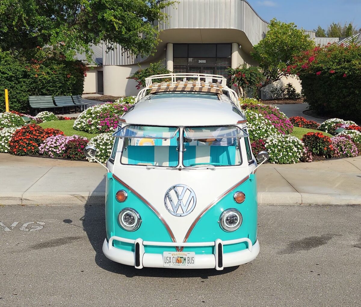 *Coming Soon* TIFFANY BLUE VW BUS DELUXE SAMBA RECREATION - USA Custom Bus