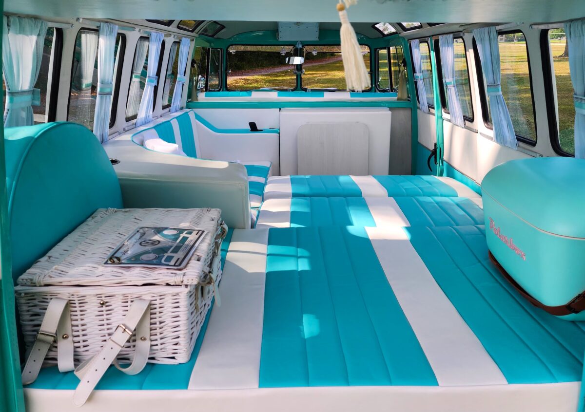 *Coming Soon* TIFFANY BLUE VW BUS DELUXE SAMBA RECREATION - USA Custom Bus